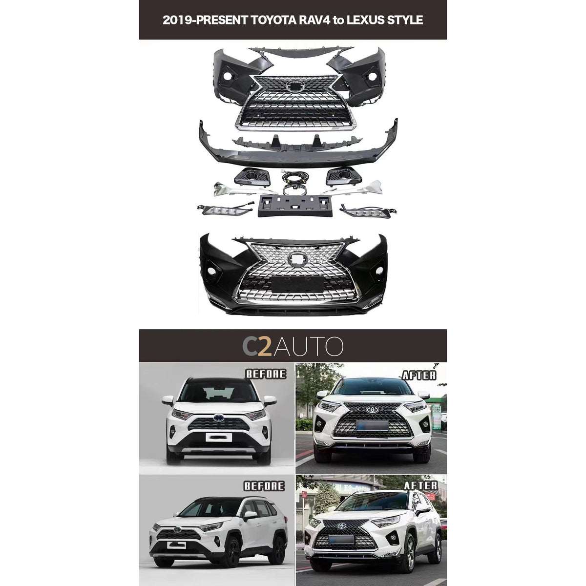 2019-PRESENT FOR TOYOTA RAV4 to LEXUS Style BODY KIT – C2 Auto